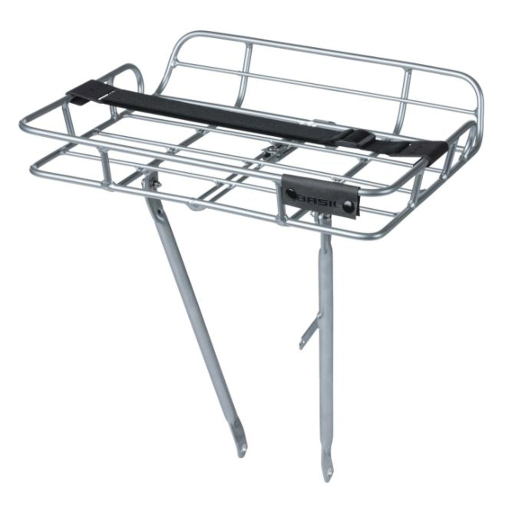 Frontlad Basil Portland Carrier High Alu - Chrome | Cykelgruppen.dk